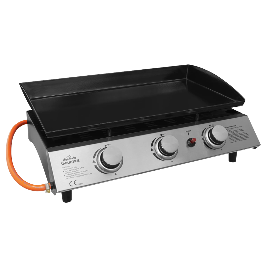 3 Burner Gas Plancha Grill BBQ Outdoor UK